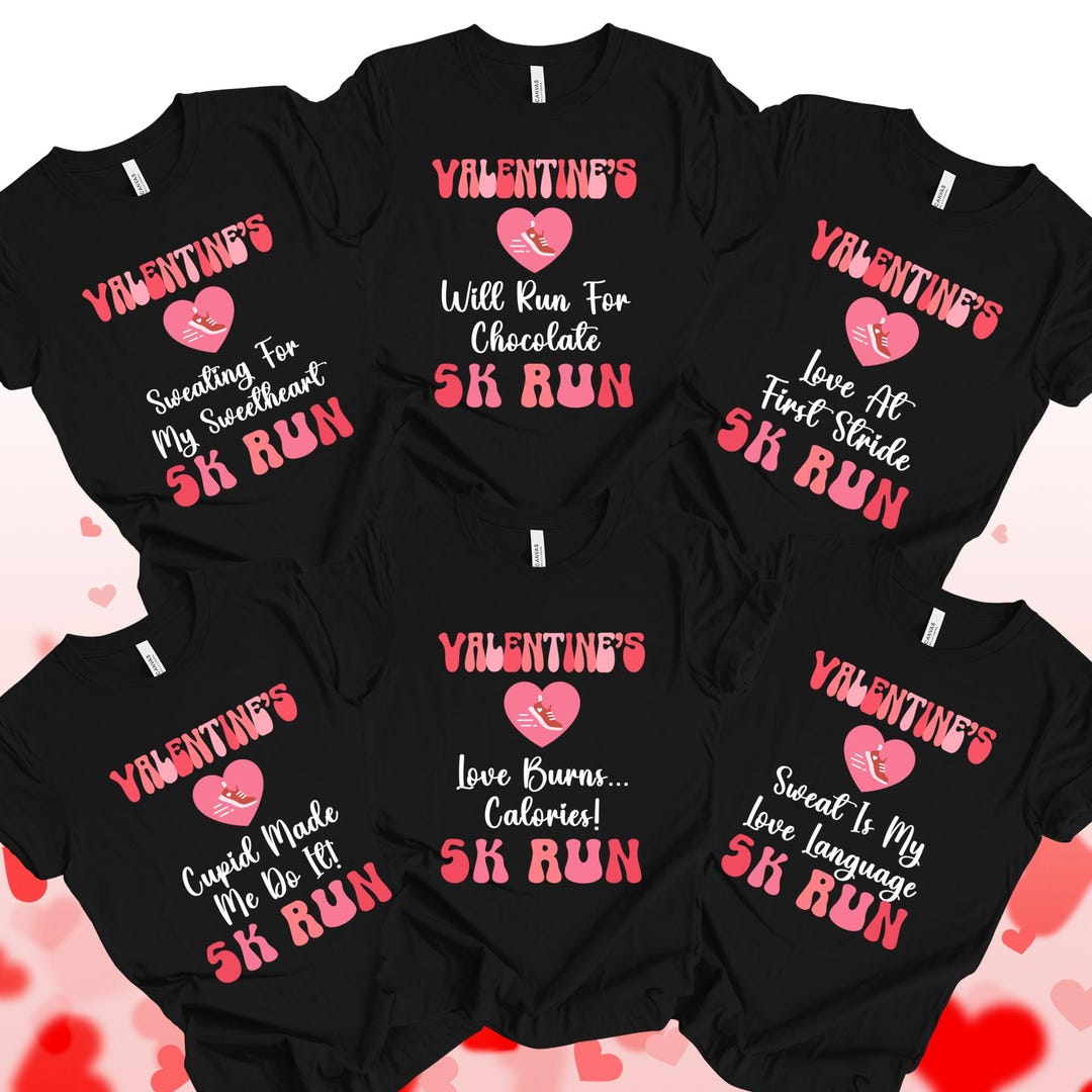 Valentines Day Running Shirt, Custom Team Running Shirt, 5k Run Shirt ...