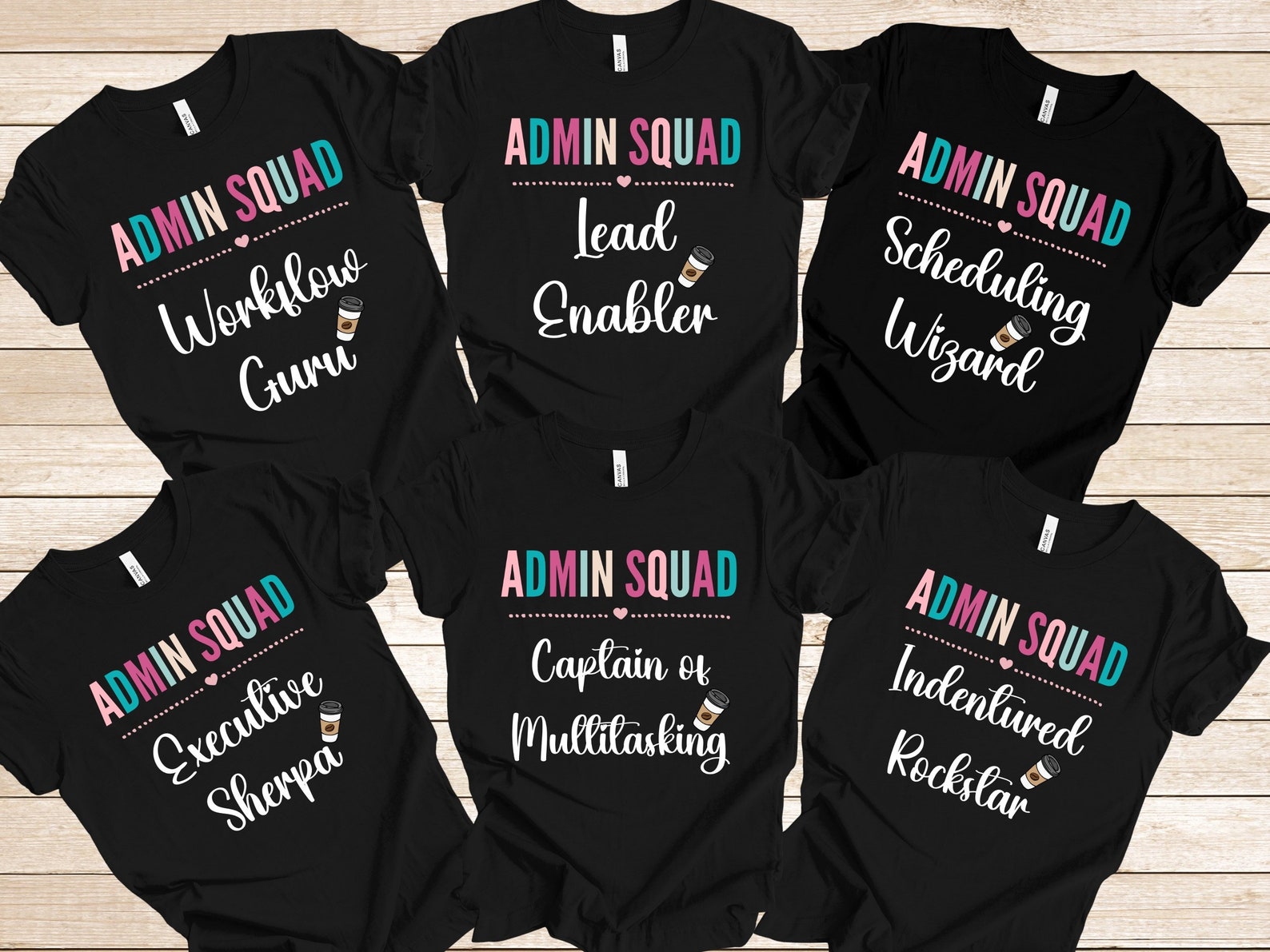 Admin Team Shirt, Funny Black Matching Admin Assistant Squad Shirt ...