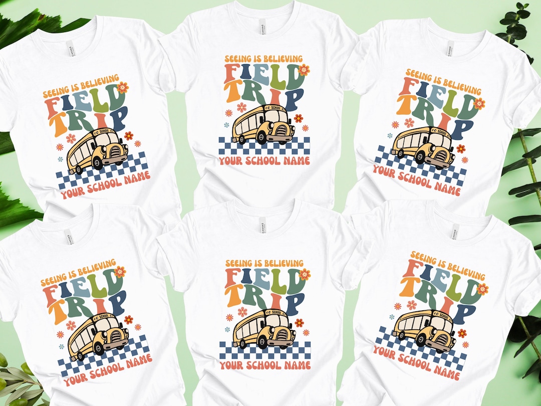 Customized Cute Field Trip Top, Fun School Trip Tee, Retro Field Trip ...