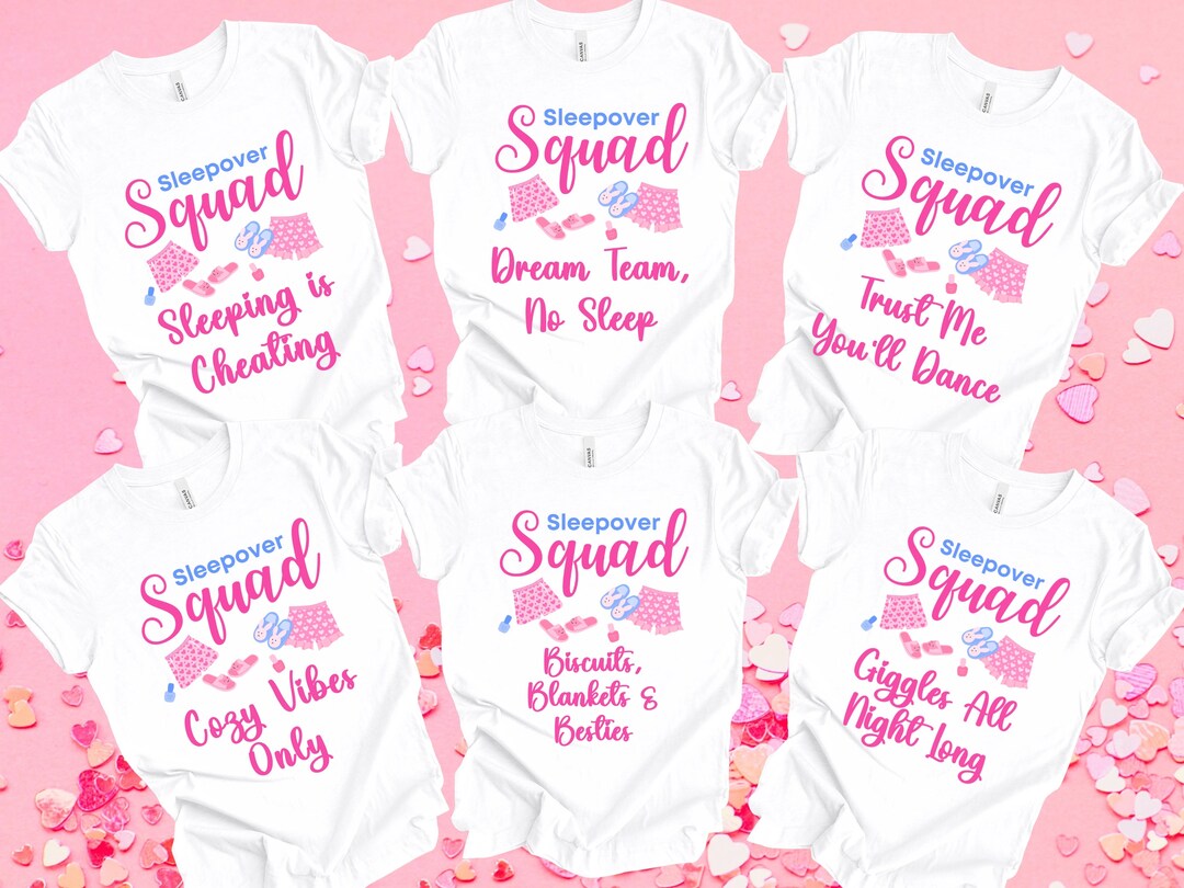 Cute Slumber Party Shirt, Matching Sleepover Tee Shirts, Slumber Party ...