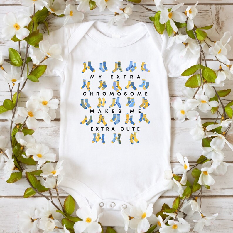 Down Syndrome Shirt, T21 Baby Bodysuit, Extra Chromosome Baby Top, Down ...