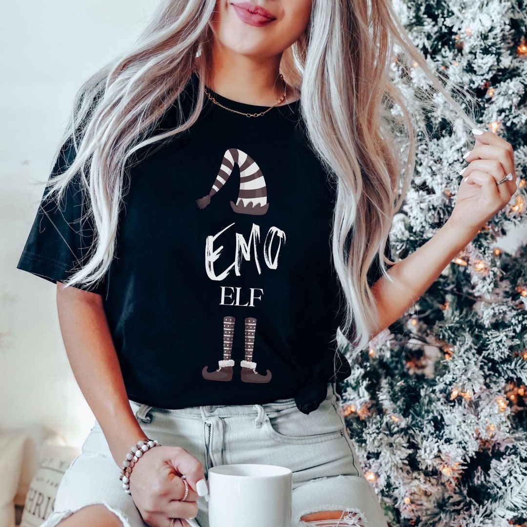 Christmas Emo Shirt Xmas Emo Elf Shirt Emo Elf T-shirt - Etsy