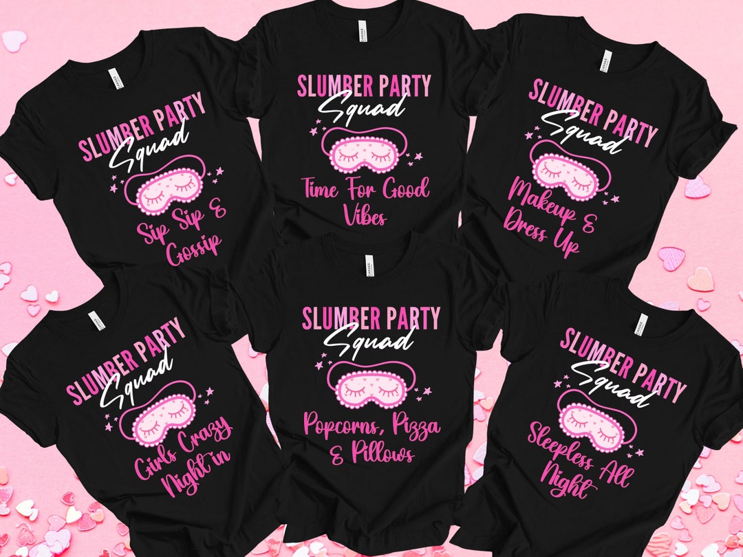 Slumber Party Group T-shirt, Sleepover T-shirt, Sleepover Night Tee ...