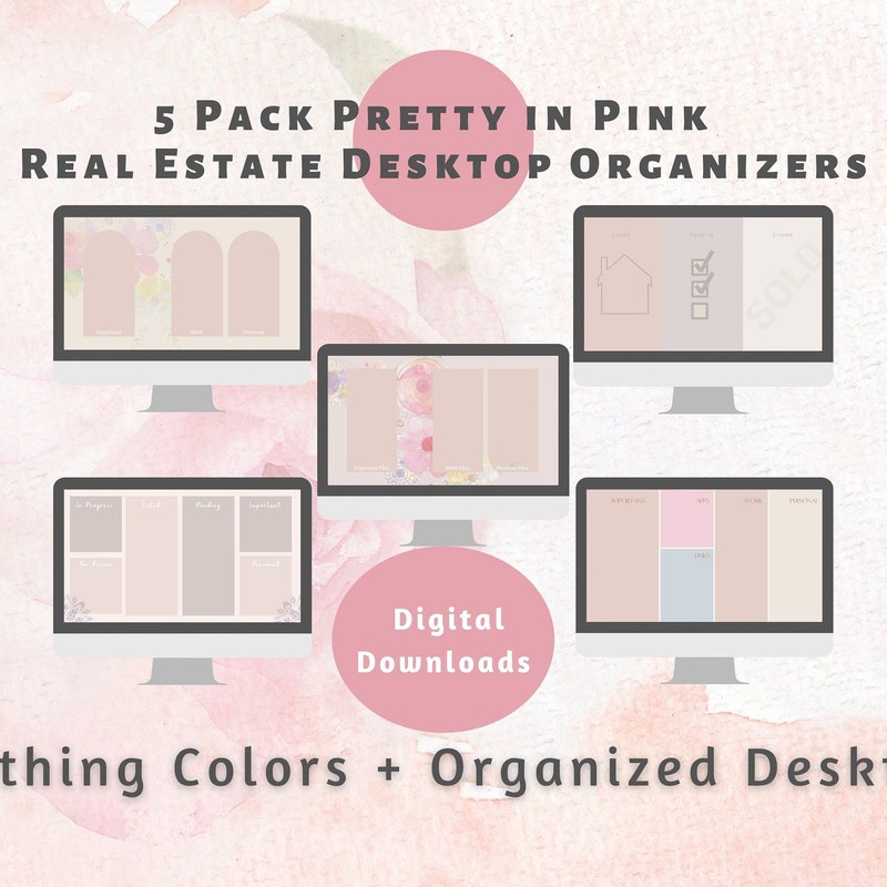 Feminine Pastel Organizer Desktop Wallpaper - Etsy