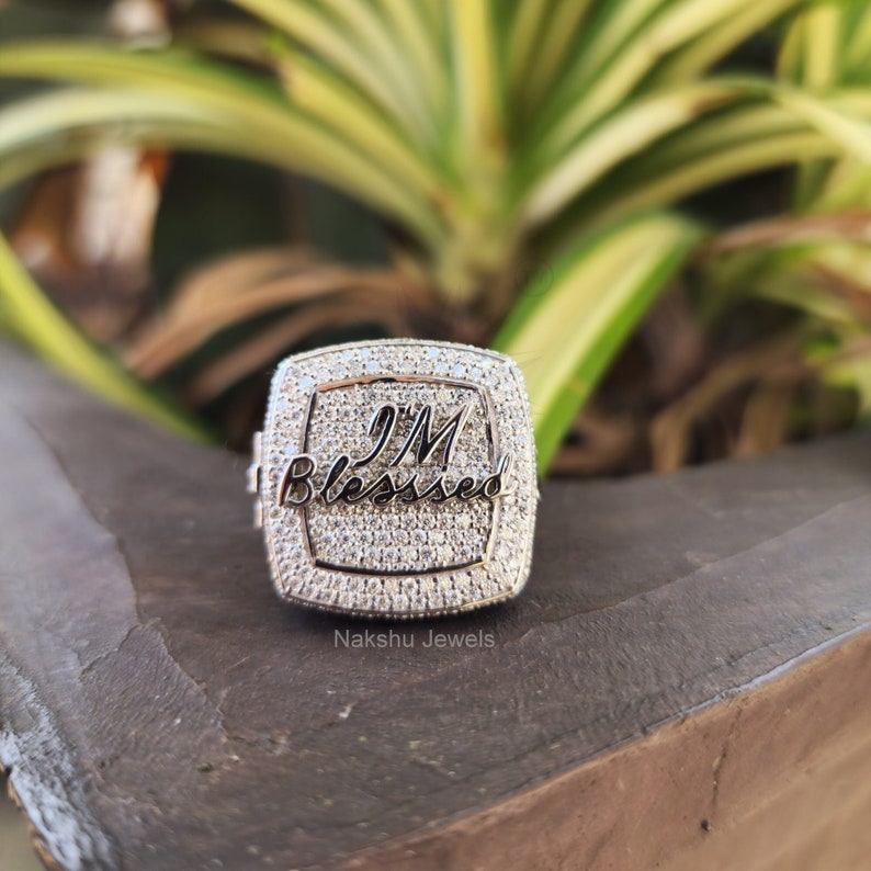 Ice Out Personalized Name Rings for Men, Statement Ring, Men Ice Out ...