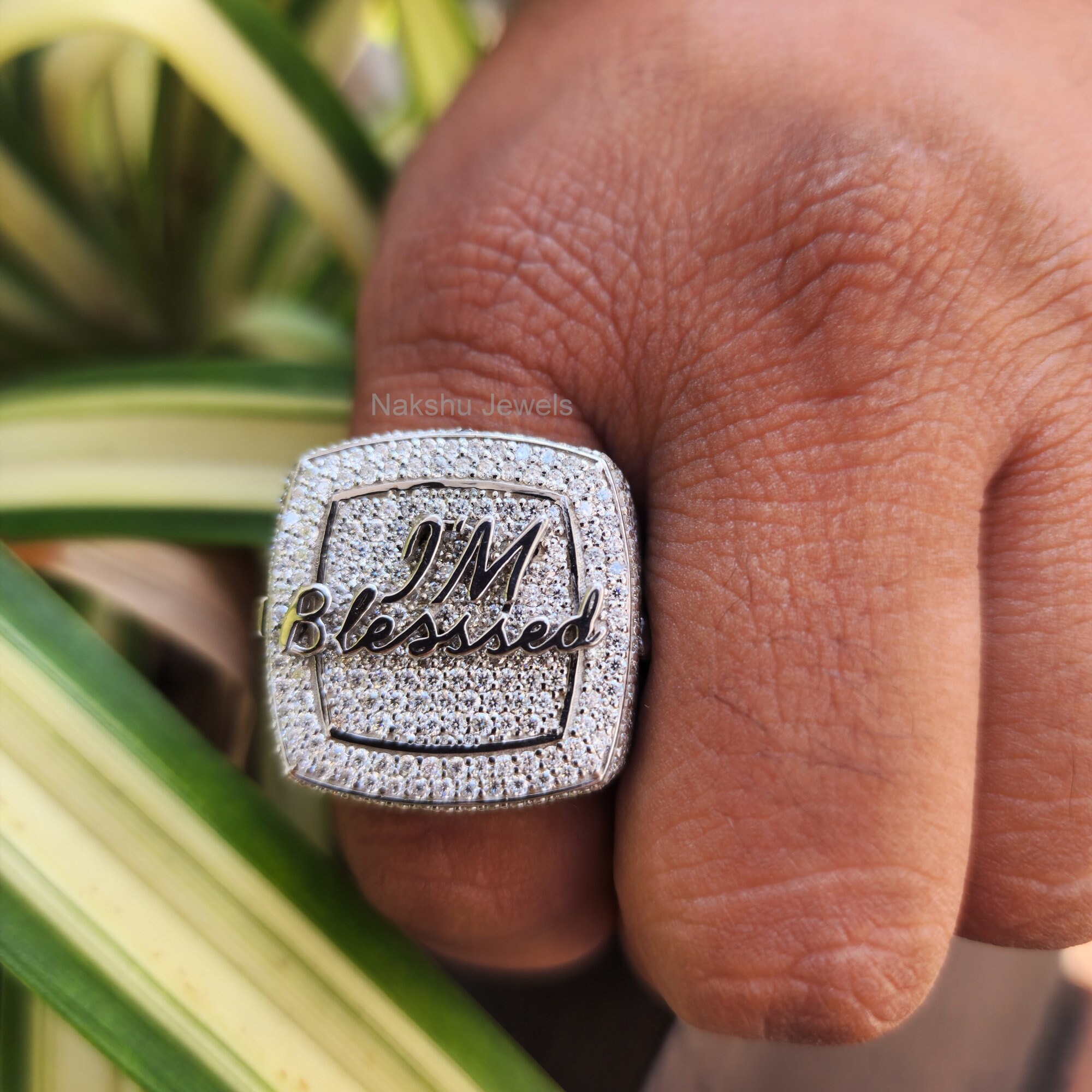 Ice Out Personalized Name Rings for Men, Statement Ring, Men Ice Out ...