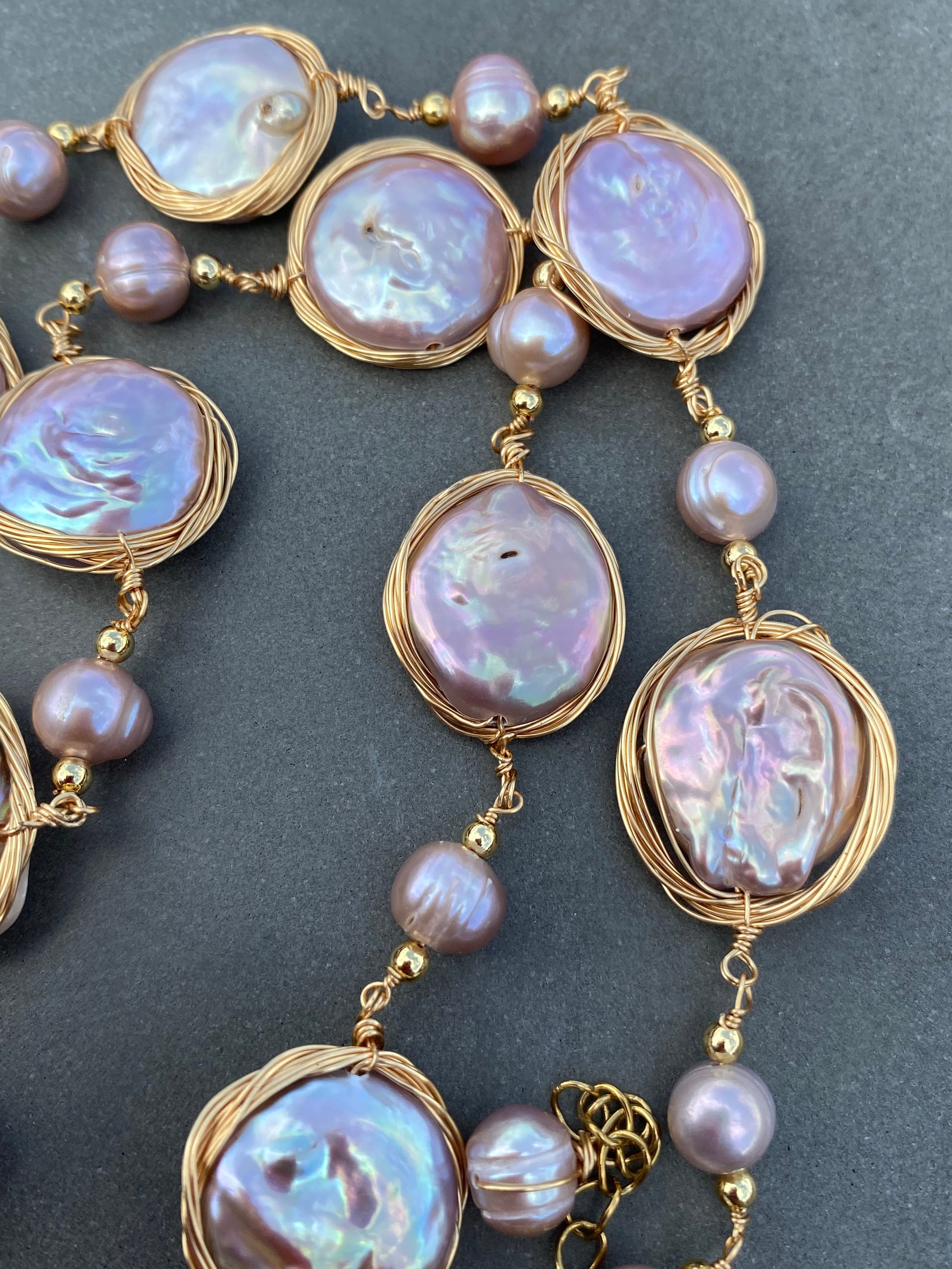 666 Genuine Freshwater Purple Big Baroque Fireballs Pearls Hand Made ...