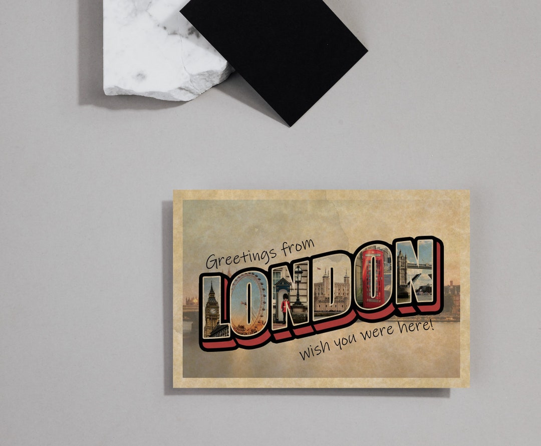Vintage Postcard - LONDON , Printable Postcard, Digital Postcards ...