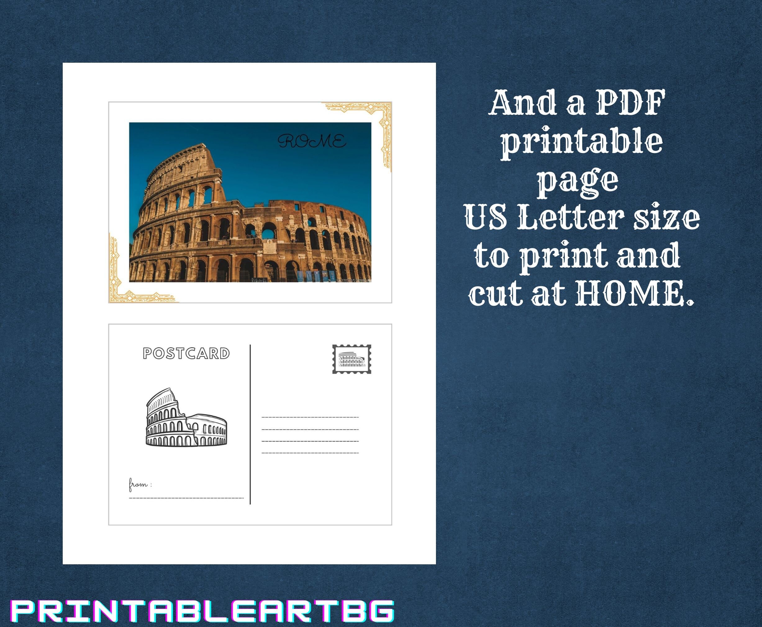 Rome Postcard, Italy Postcard, Printable Postcard, Digital Download ...