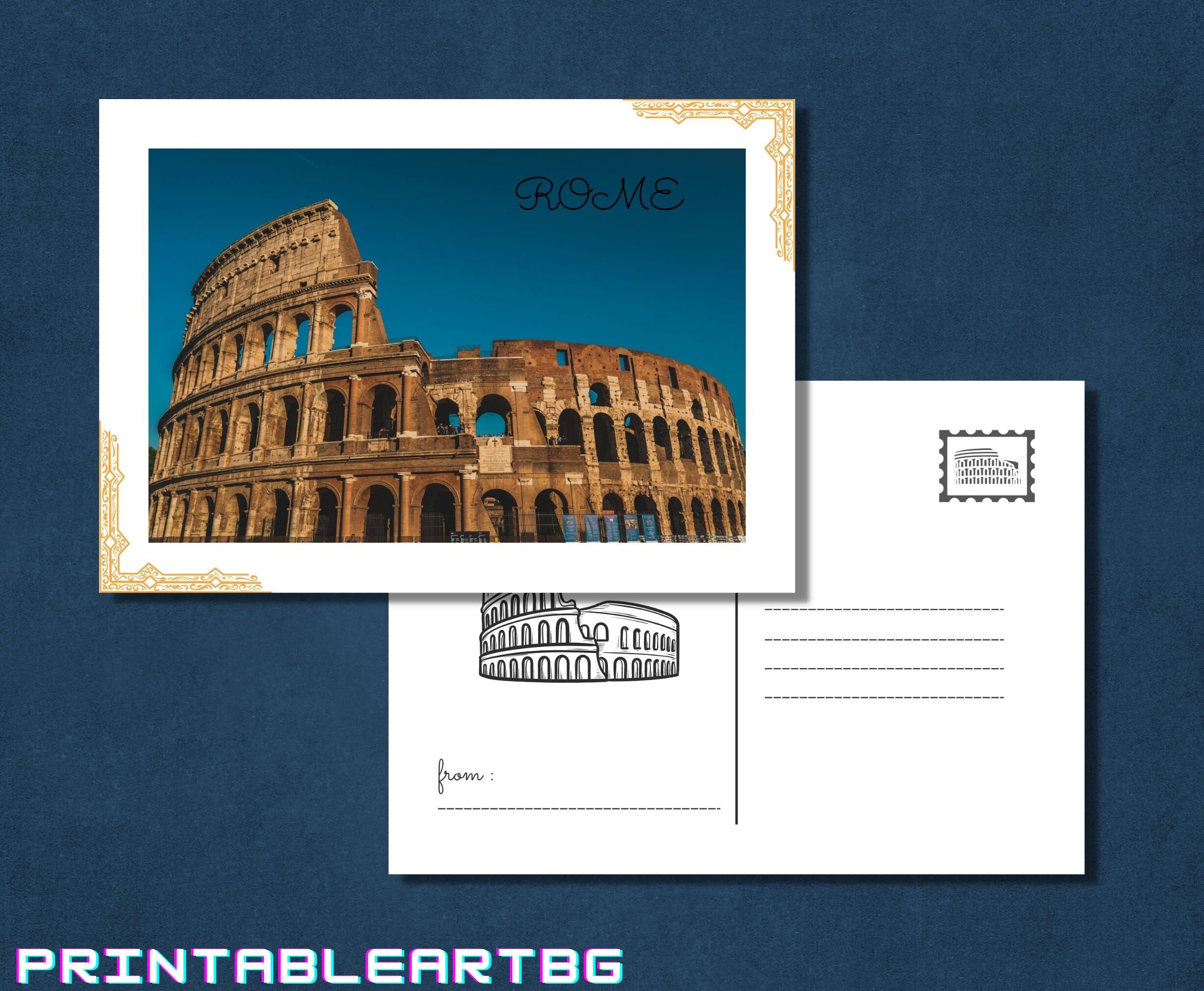 Rome Postcard, Italy Postcard, Printable Postcard, Digital Download ...