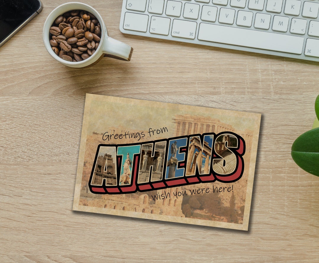 Vintage Postcard - ATHENS, Printable Postcard, Digital Postcards ...