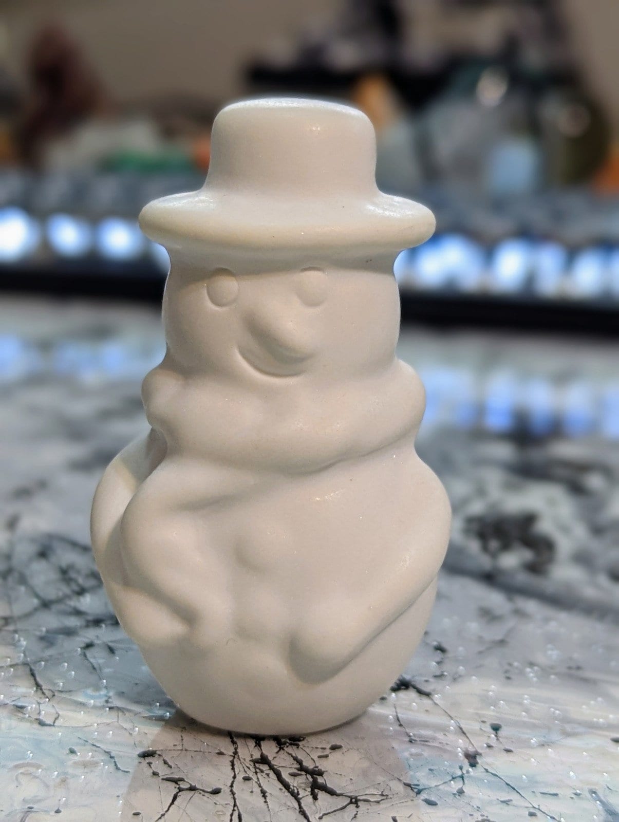 White Marble Snowman Frosty the Snowman - Etsy