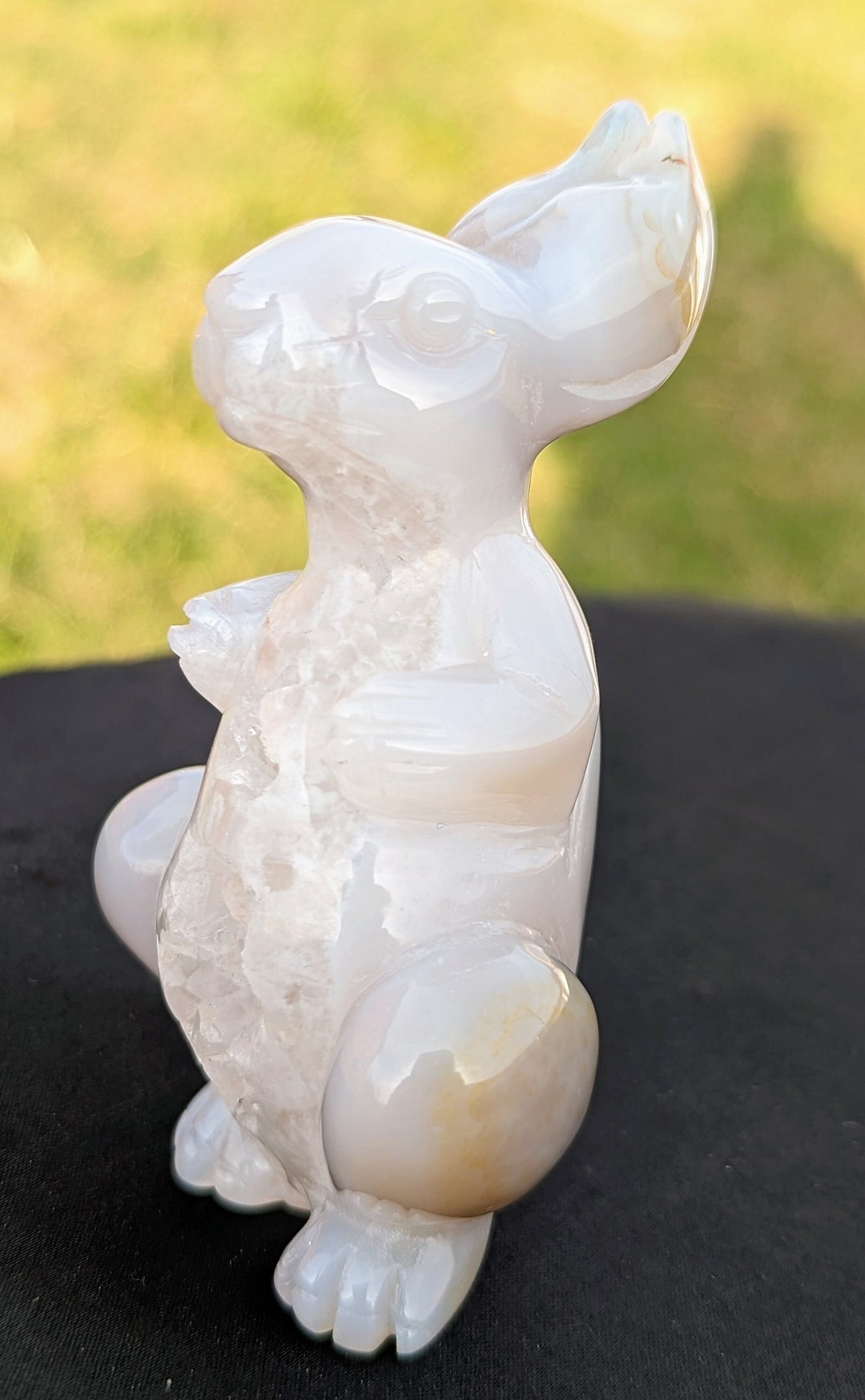 Druzy Agate Bunny Easter Bunny Home Decor Hand Carved - Etsy