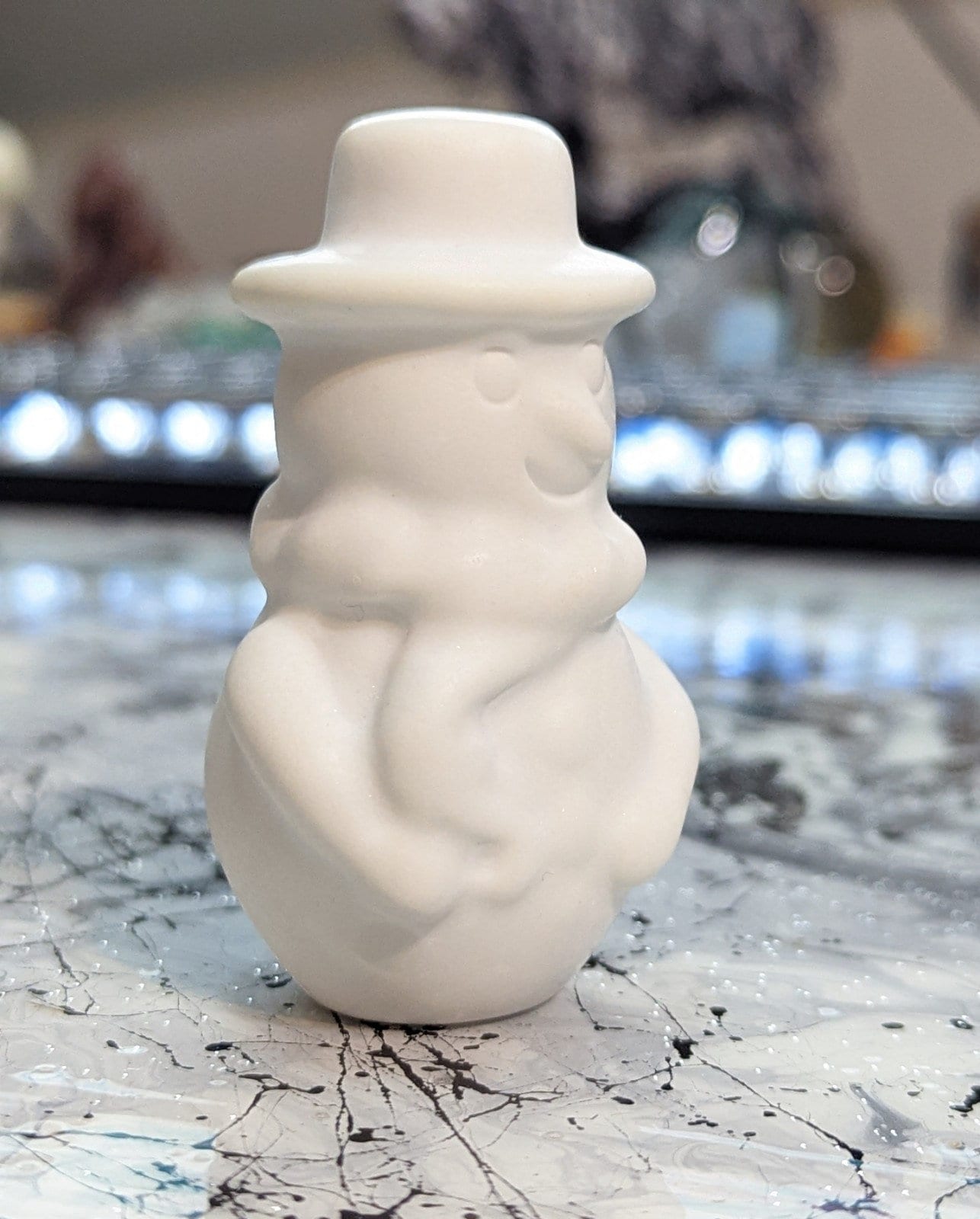 White Marble Snowman Frosty the Snowman - Etsy