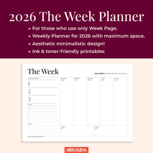 2026 Weekly Planner Printable: A4/letter Size Instant Download ...