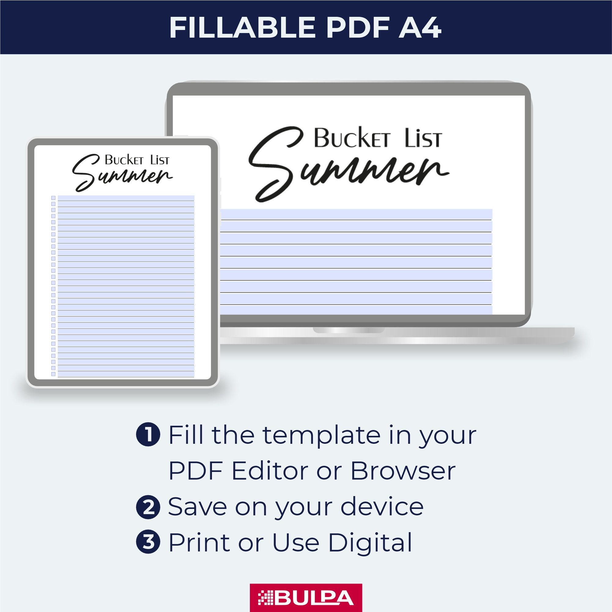 Summer Bucket List Printable - Fun Family Activities, Seasonal Planner ...