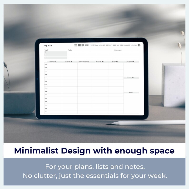 2024 - 2025 Student Digital Weekly Schedule Planner, Hyperlinked PDF ...