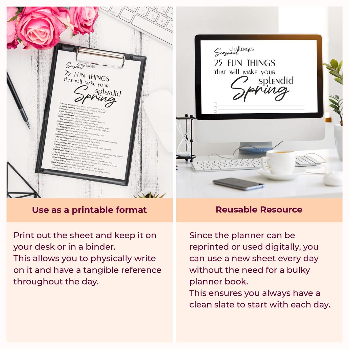 Seasonal Challenges Planner Inserts: A4, A5, Letter (digital Download ...