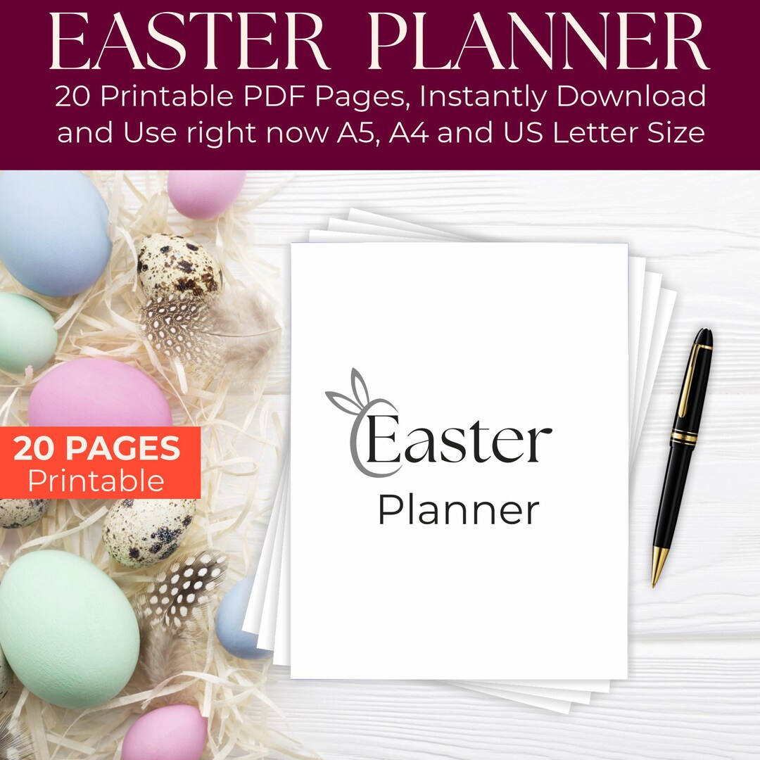 Elegant Easter Planner - A5, A4, US Letter Printable PDF, Helps Balance ...