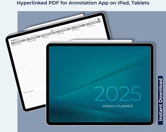 2025 Digital Weekly Planner, Hyperlinked PDF Planner for for Goodnotes ...