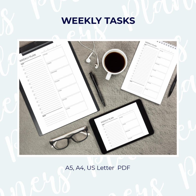 Digital Weekly Planner Template for Note-taking Apps: Notability, Xodo ...