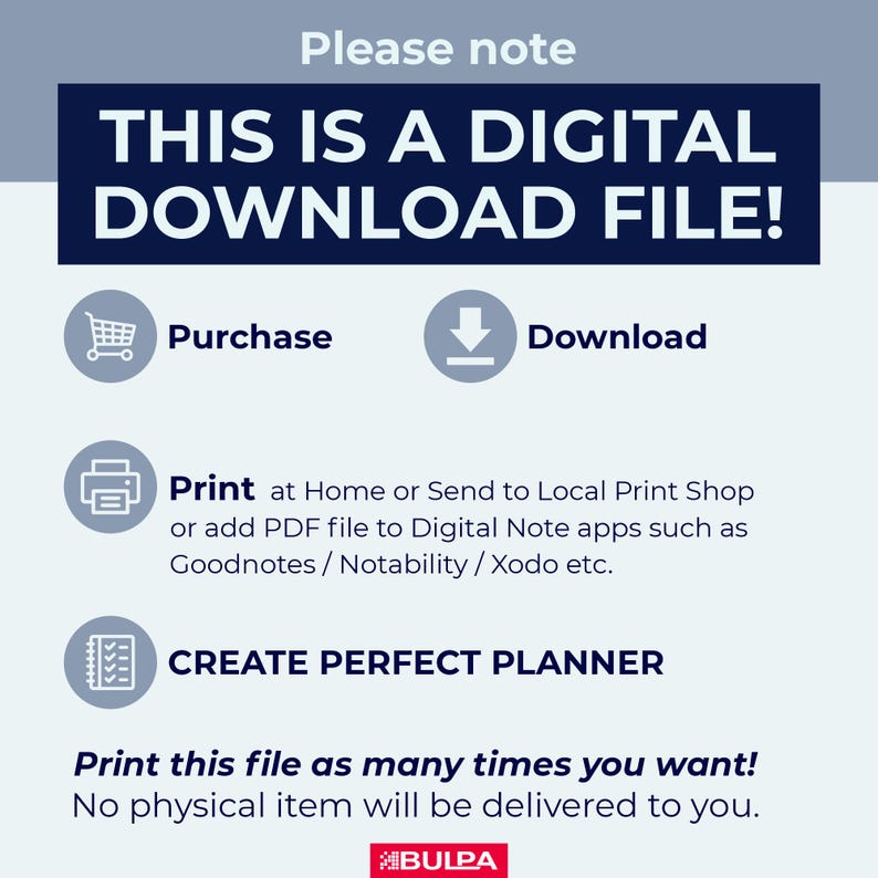Digital Weekly Planner Template for Note-taking Apps: Notability, Xodo ...