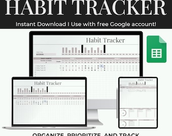 2024 Habit Tracker Spreadsheet | Google Sheets Template | Daily Habit ...