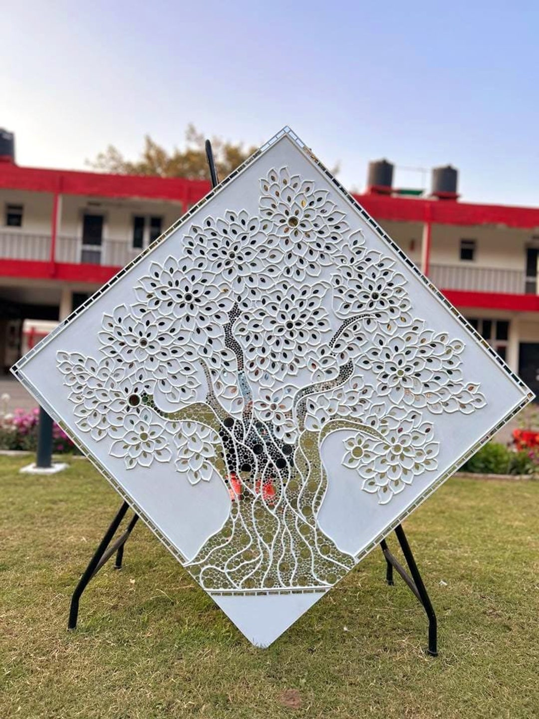 Kalpavriksha Lippan Art, Handmade Tree of Life Wall Decor, Diamond ...