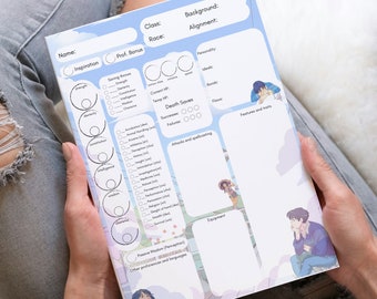 Printable Dungeons and Dragons Character Sheet - Mountains and Dragons Design for D&D 5E - Etsy