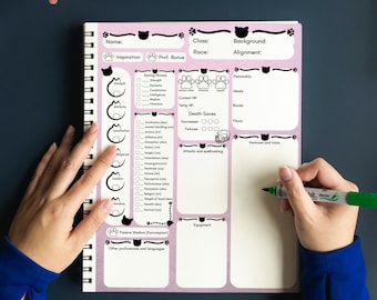 Printable Dungeons and Dragons Character Sheet - Mountains and Dragons Design for D&D 5E - Etsy