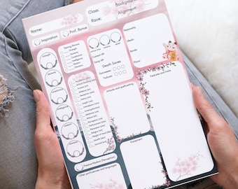 Printable Dungeons and Dragons Character Sheet - Mountains and Dragons Design for D&D 5E - Etsy