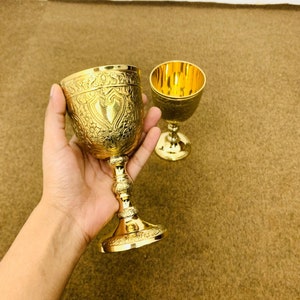 Vintage Handmade Brass King's Royal Chalice Embossed Cup 6 - Etsy
