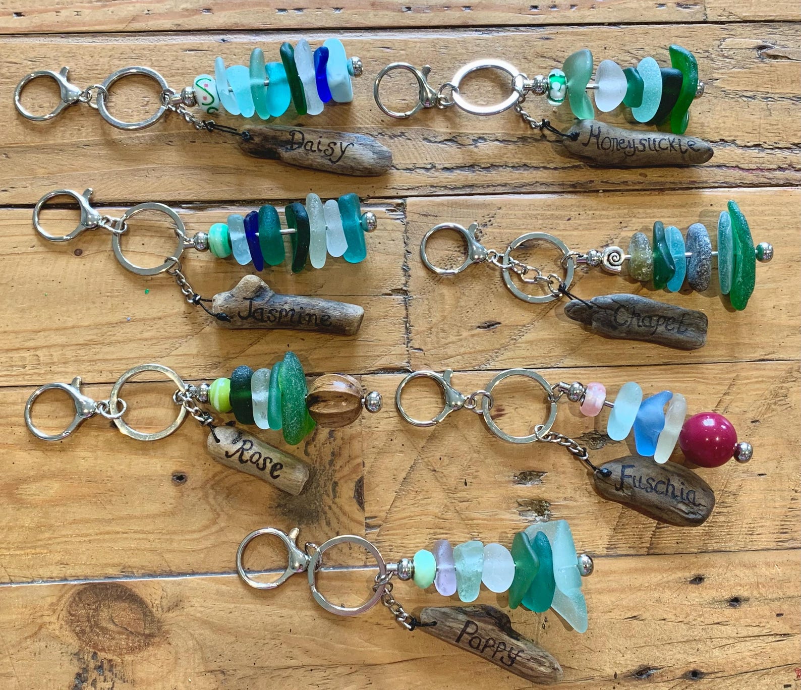 Custom Sea Glass Design Keyrings, Room Keys, Bag Charms - Etsy