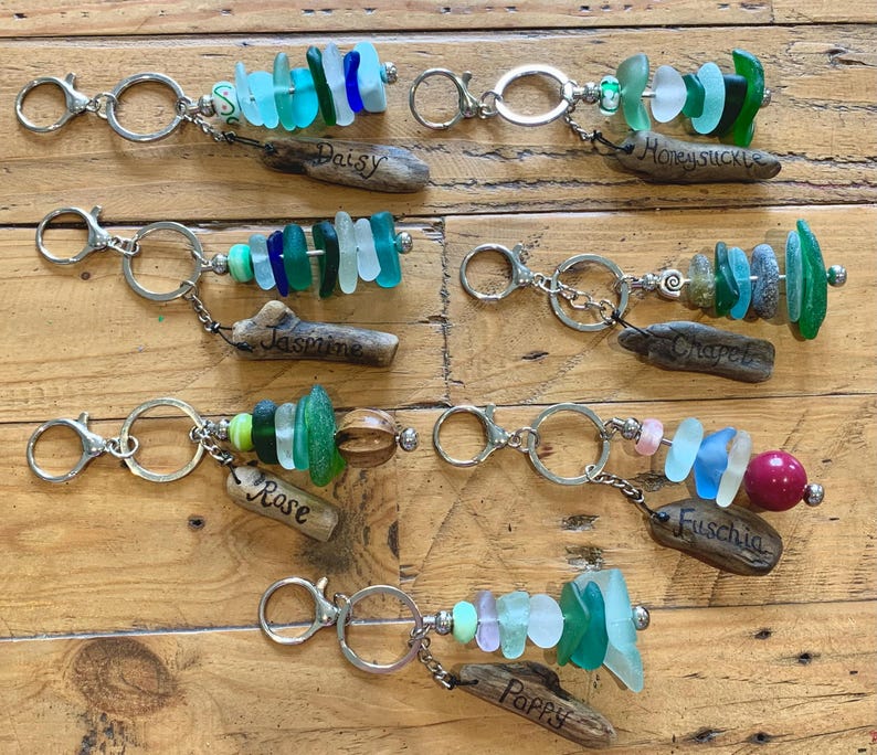 Custom Sea Glass Design Keyrings, Room Keys, Bag Charms - Etsy