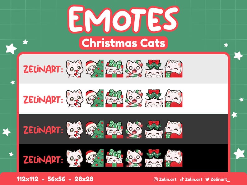 White Christmas Cats | Emote Bundle for Twitch, Discord and Youtube ...