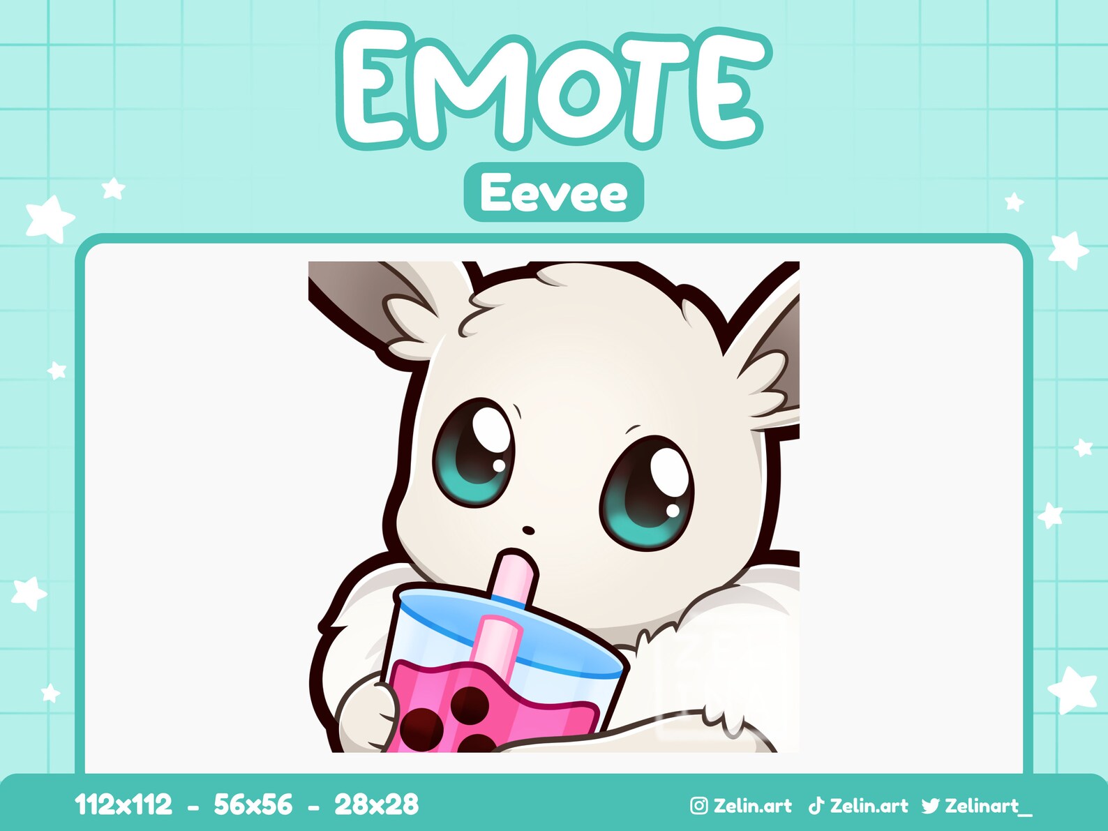 Shiny Eevee Boba Drink Emote for Twitch, Discord and Youtube Stream ...