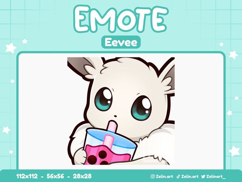 Shiny Eevee Boba Drink | Emote for Twitch, Discord and Youtube | Stream ...