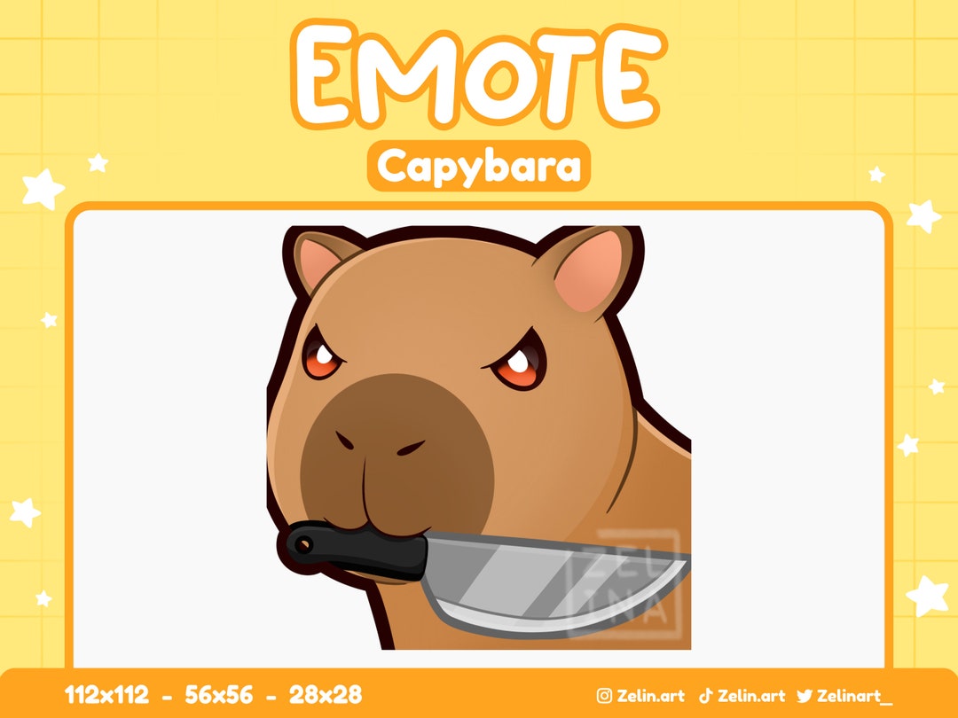 Capybara Knife Angry | Emote for Twitch, Discord and Youtube | Stream Assets, Cute, Yellow - Etsy