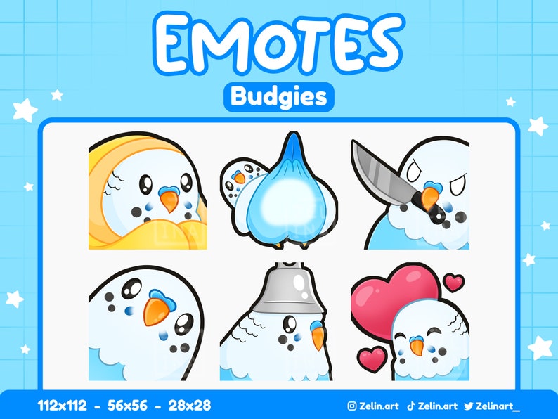 Blue Budgie | Emote Bundle for Twitch, Discord and Youtube | Stream ...