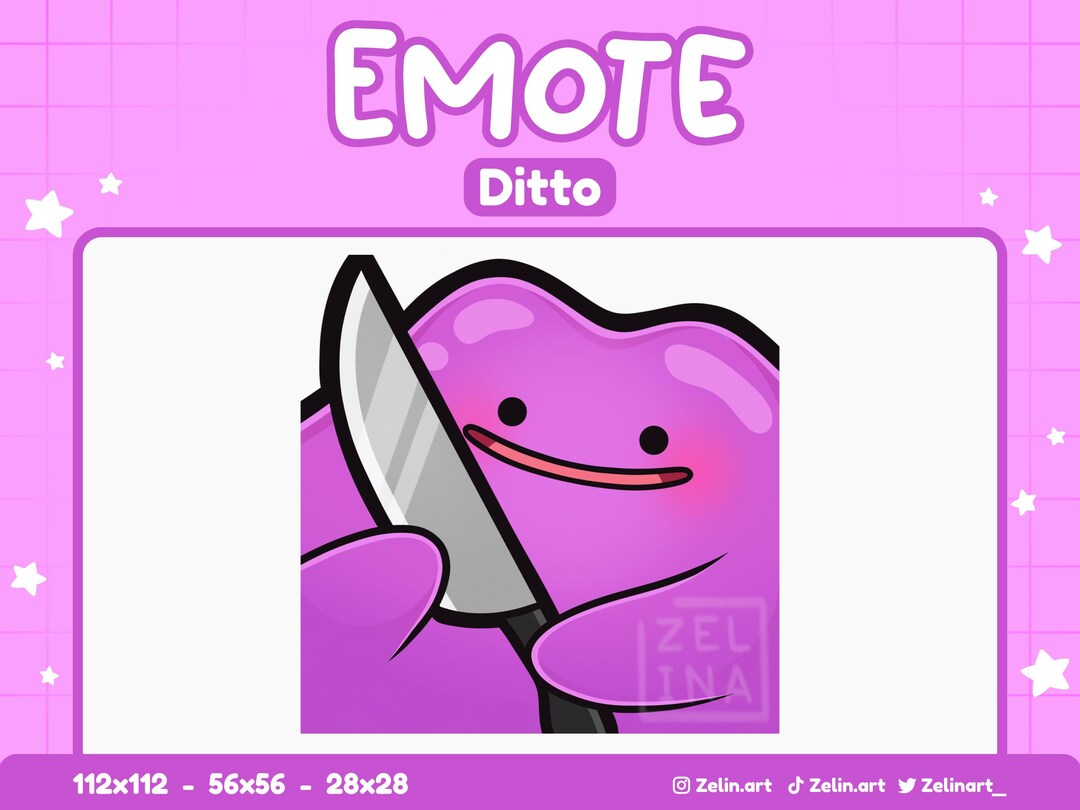 Ditto Knife Angry | Emote for Twitch, Discord and Youtube | Stream ...
