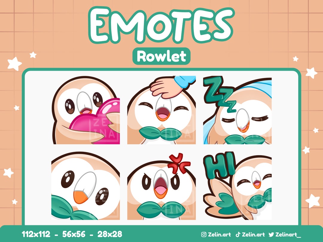 Rowlet | Emote Bundle for Twitch, Discord and Youtube | Stream Assets ...