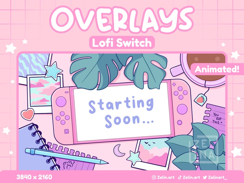 ANIMATED Lofi Switch Overlays and Scenes for Twitch Starting, BRB ...