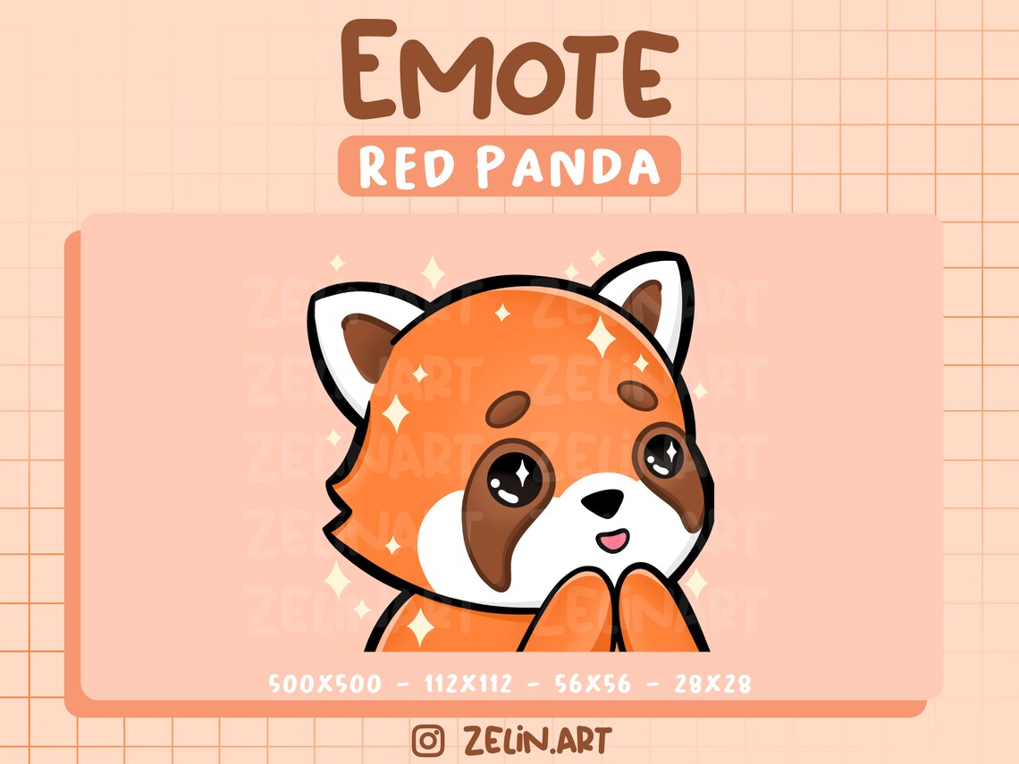 Cute Red Panda Woah Emote for Twitch Discord and Youtube - Etsy