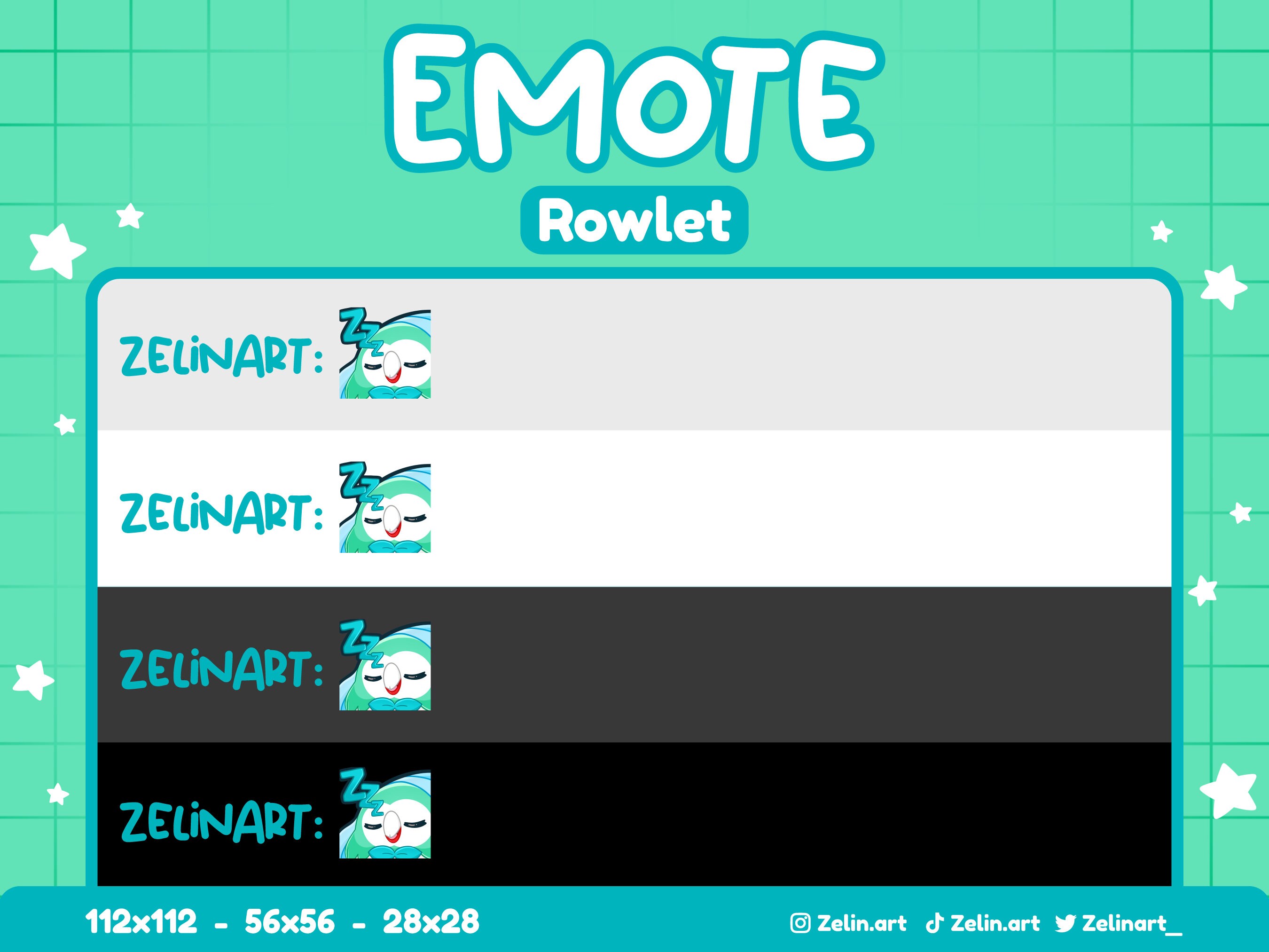 Shiny Rowlet Sleep Tired | Emote for Twitch, Discord and Youtube ...