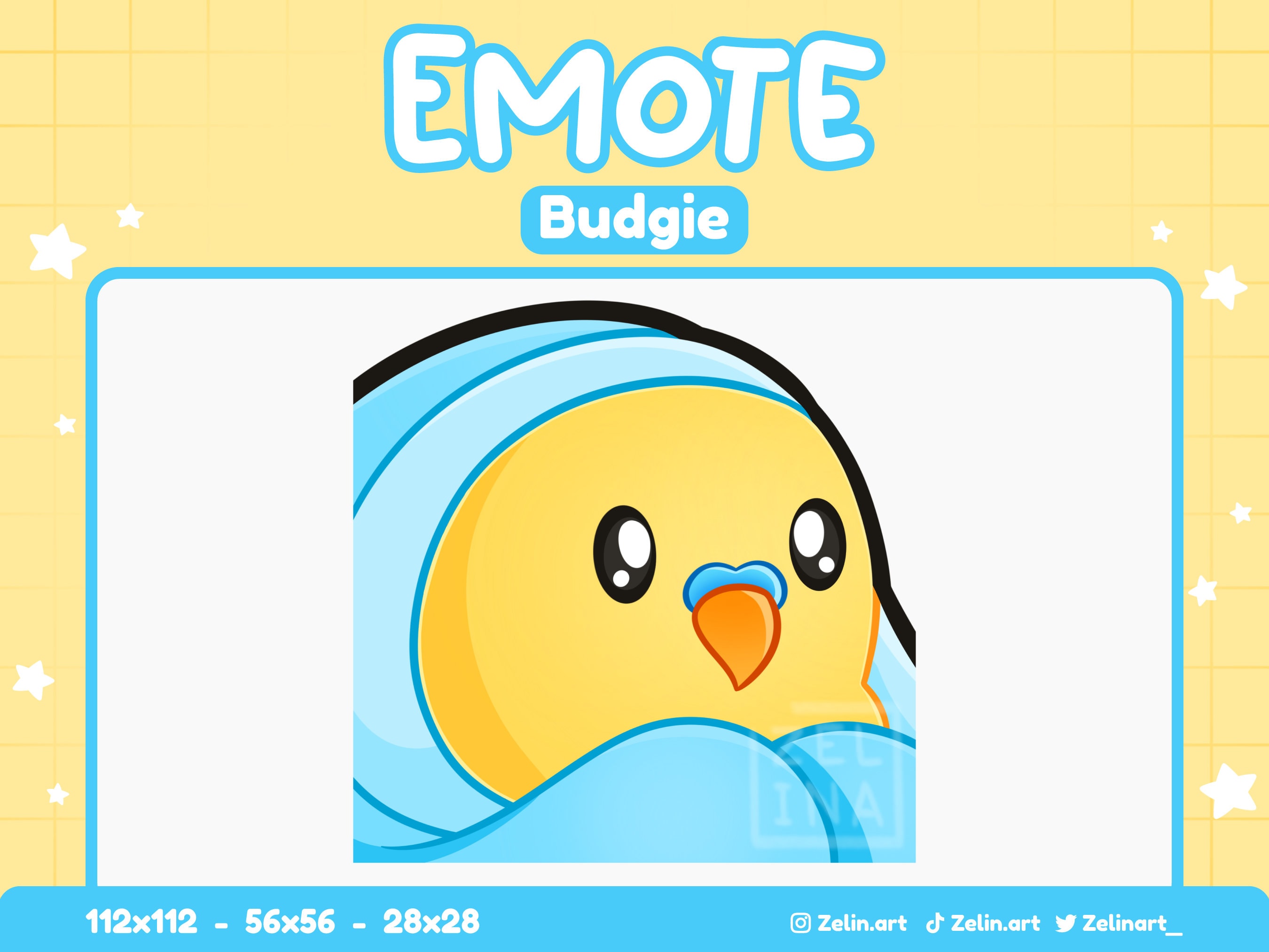 Yellow Budgie Cosy Blanket | Emote for Twitch, Discord and Youtube ...
