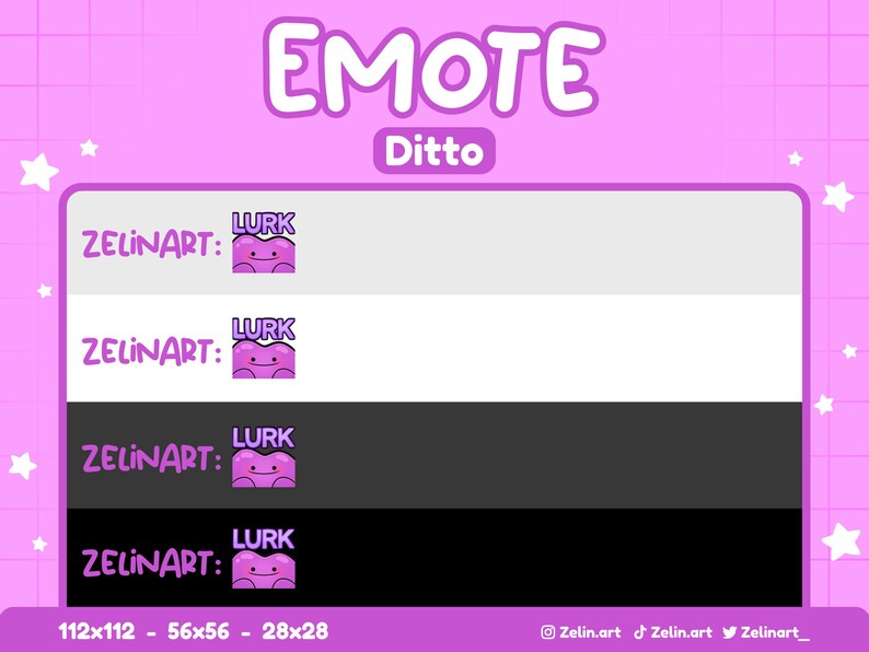 Ditto Lurk Peek | Emote for Twitch, Discord and Youtube | Stream Assets ...
