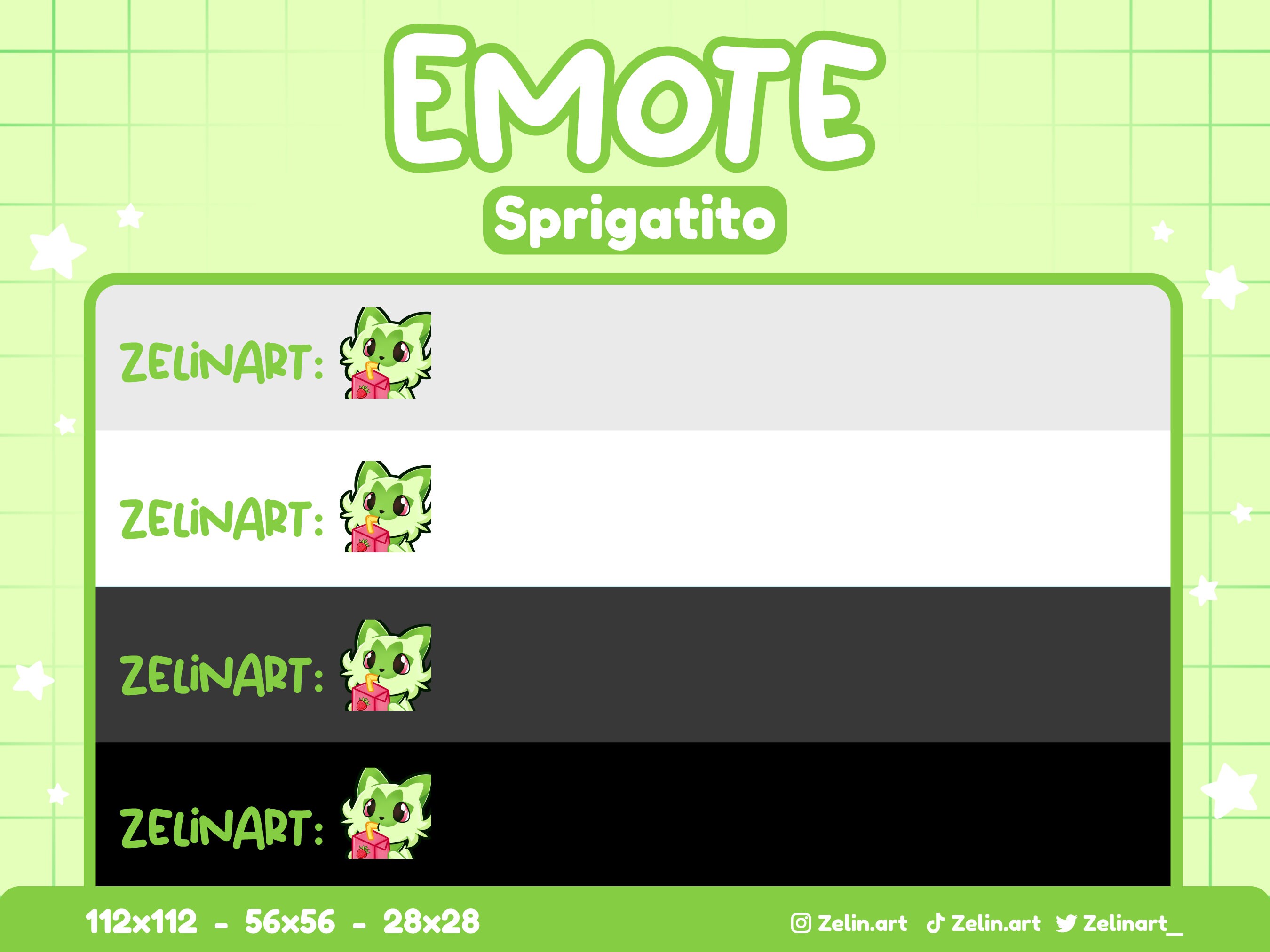 Sprigatito Drink Sip | Emote for Twitch, Discord and Youtube | Stream ...