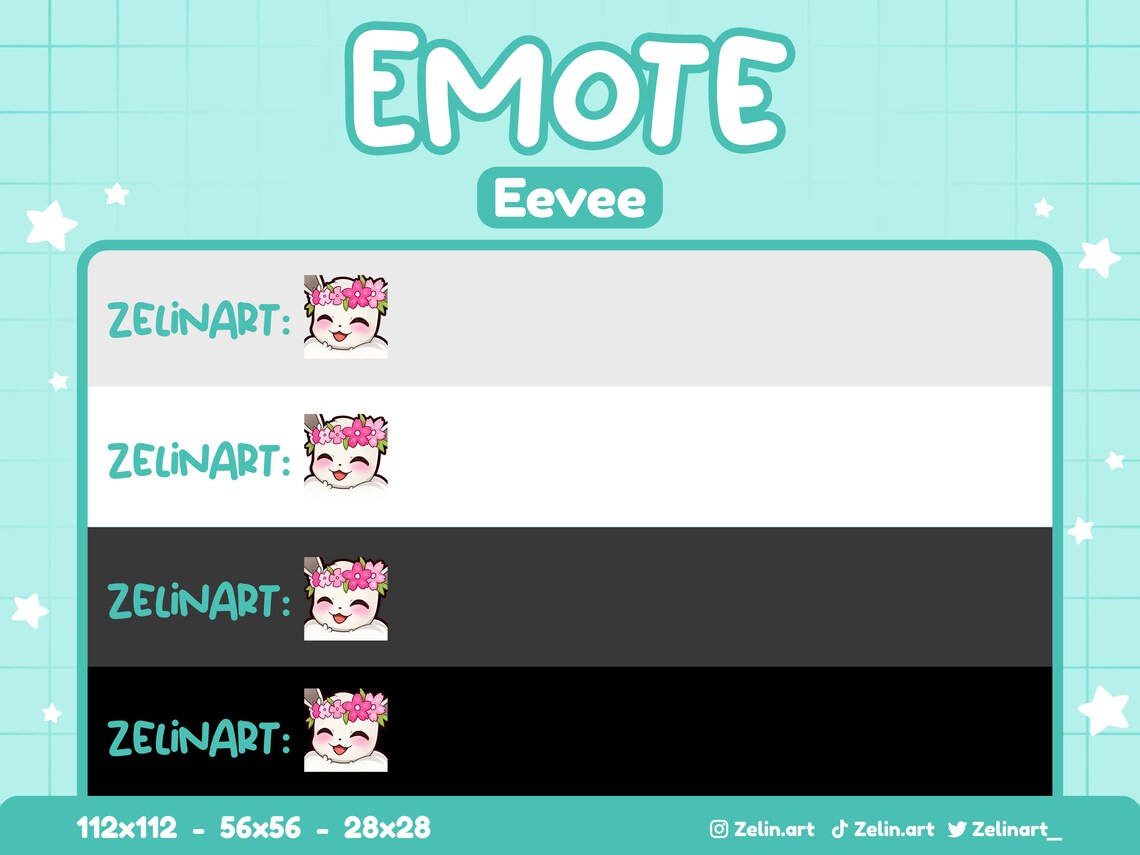 Shiny Eevee Flower Happy | Emote for Twitch, Discord and Youtube ...