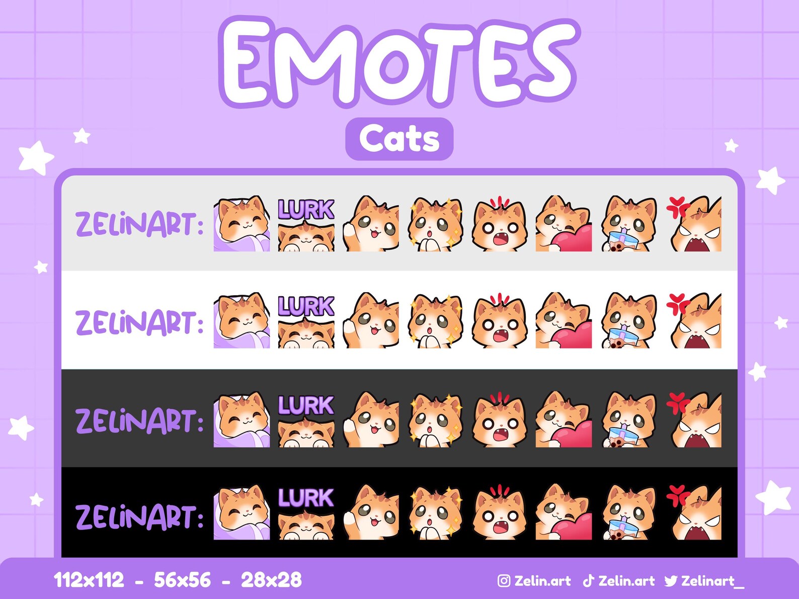 Orange Cats | Emote Bundle for Twitch, Discord and Youtube | Stream ...