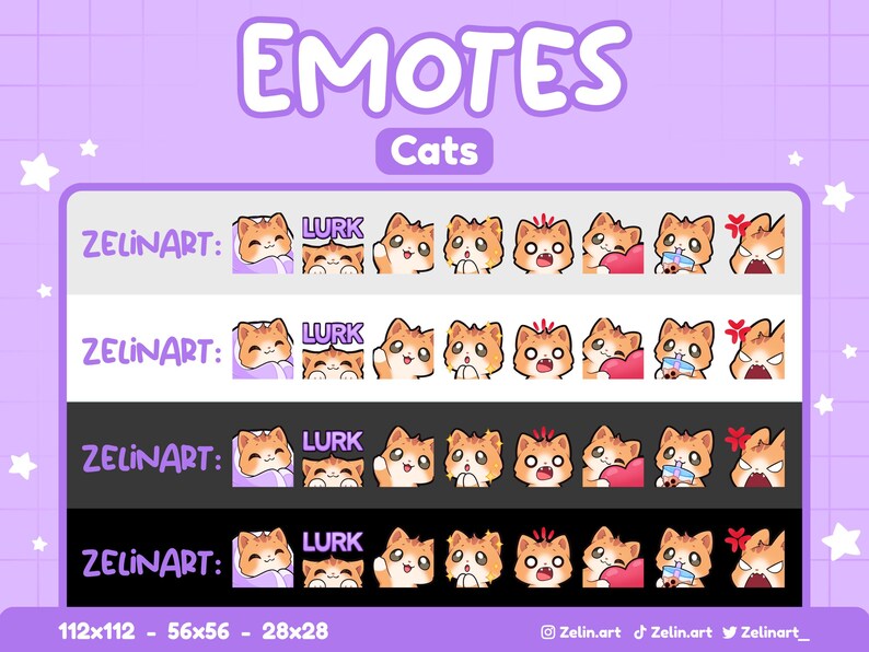 Orange Cats | Emote Bundle for Twitch, Discord and Youtube | Stream ...